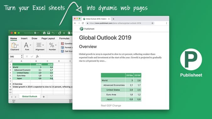 Publisheet - Publish your Excel sheets as dynamic web pages | Steemhunt