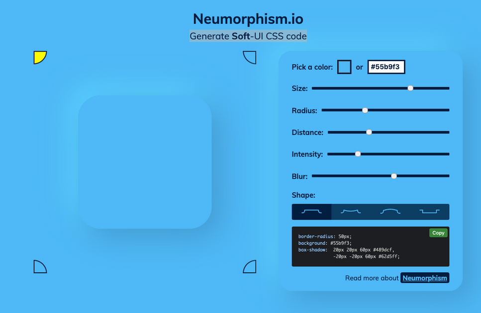Neumorphism.io - Generate Soft-UI CSS code | Steemhunt
