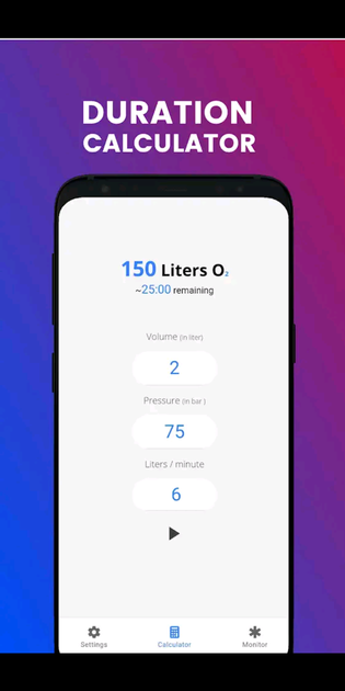 Oxygen Calculator - Free Oxygen duration calculator & alarm, for ...