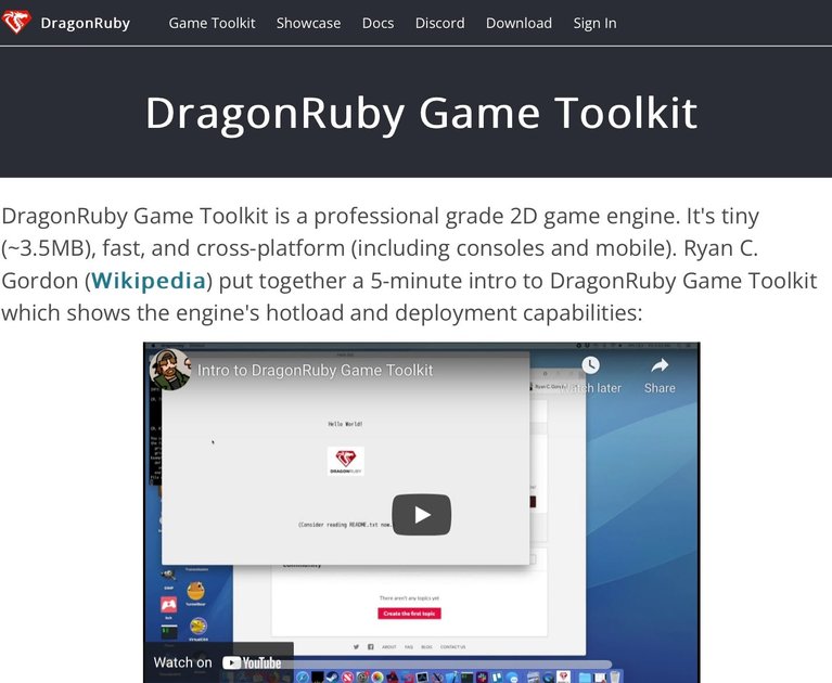 DragonRuby Game Toolkit - A commercial-grade, yet beginner-friendly, 2D game engine | Steemhunt