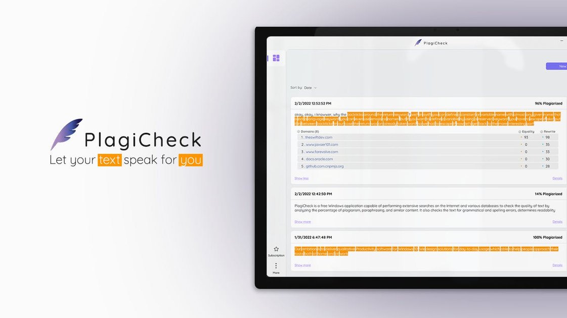 PlagiCheck - Check text for plagiarism, duplicates and rewriting ...
