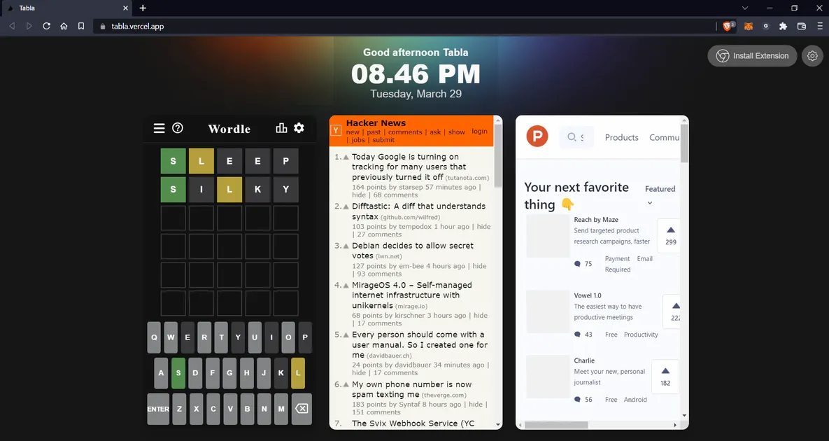 Tabla - Customize the new tab with multiple websites in one tab | Steemhunt