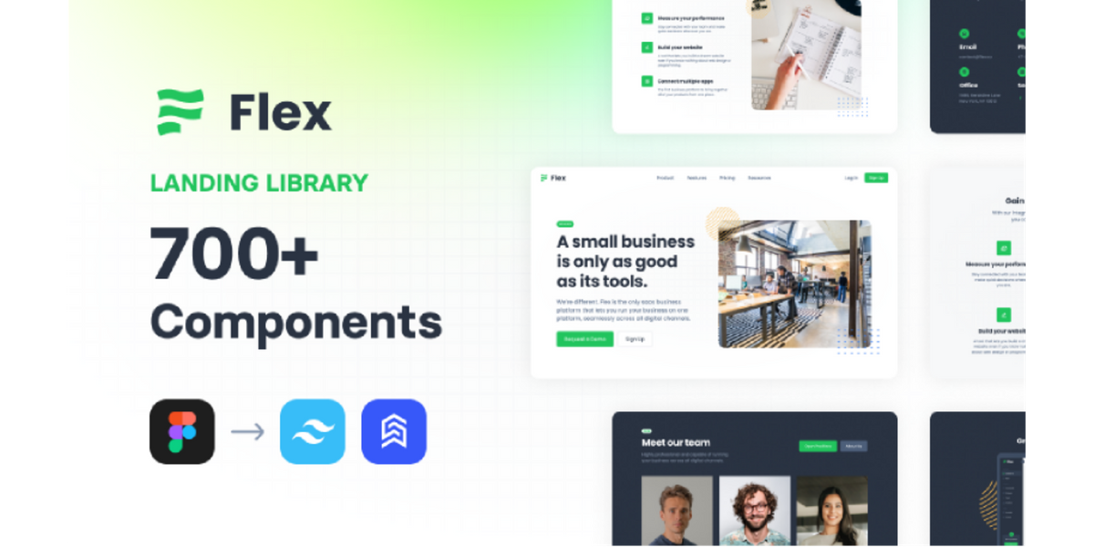 Flex UI Library For Figma - 700+ free Figma sections built for Tailwind ...