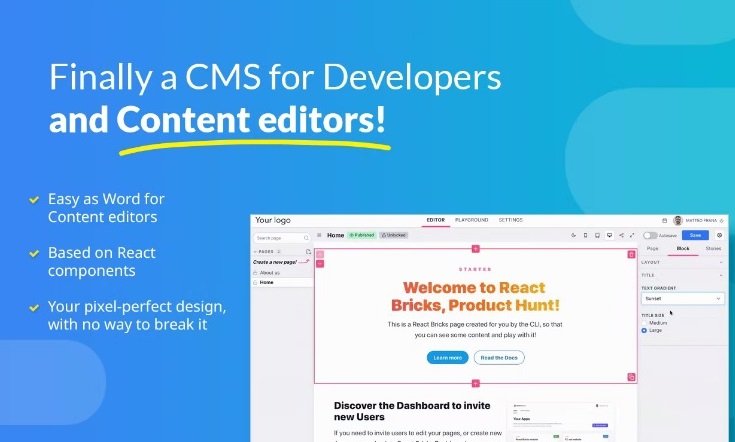 React Bricks Cms With Visual Editing Based On React Components