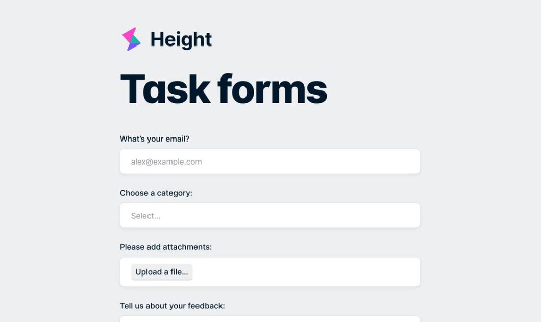 Height - Internal and external forms to create tasks | Steemhunt
