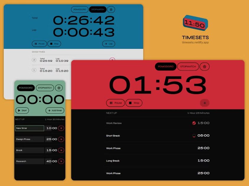 Timesets - Manage your time with Pomodoro-like timers and the stopwatch | Steemhunt