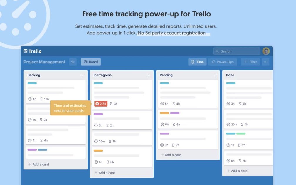 Trello Time Tracking Power-up - 100% free & lightweight time tracking ...