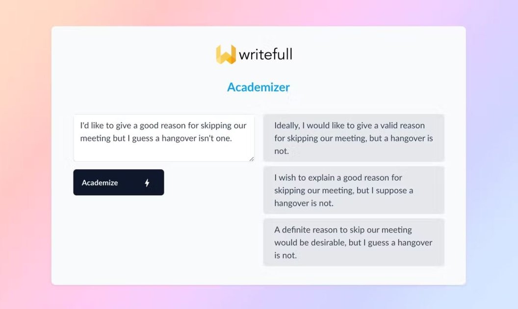 Writefull Academizer - Making any informal sentence academic | Steemhunt