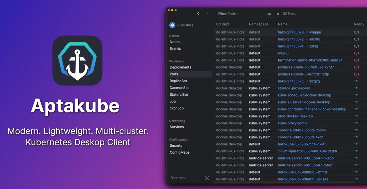 Aptakube - Manage Kubernetes clusters from your desktop | Steemhunt Aptakube - Manage Kubernetes clusters from your desktop | Steemhunt