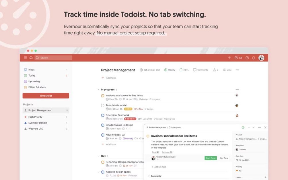 Todoist Time Tracking - Todoist time tracker for reporting, budgeting & payroll | Steemhunt