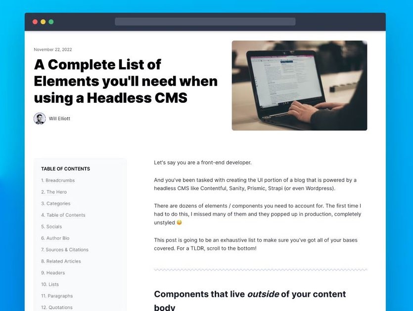 Headlesstemplates React Component Kit For Your Headless Cms Backed