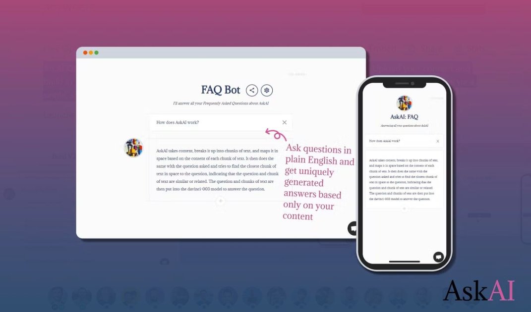 AskAI - Your own AI Q&A, with your content, shared anywhere | Steemhunt