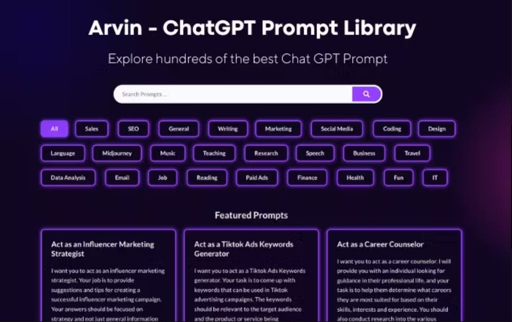 Arvin - GPT-4 prompt library | Steemhunt