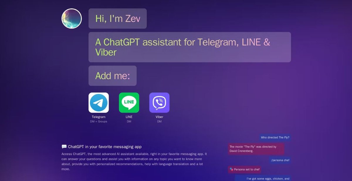 ZevBot - A ChatGPT assistant for Telegram, LINE & Viber | Steemhunt