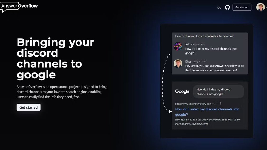 Answer Overflow - Open source indexing of Discord channels into Google | Steemhunt