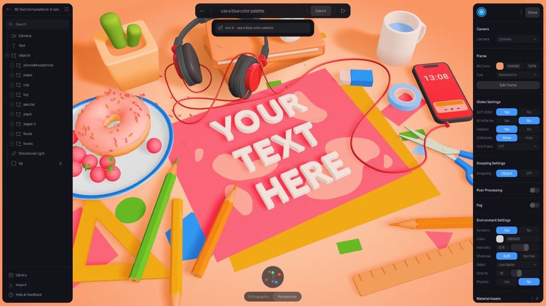 Spline AI - Expand your 3d creative process with AI | Steemhunt