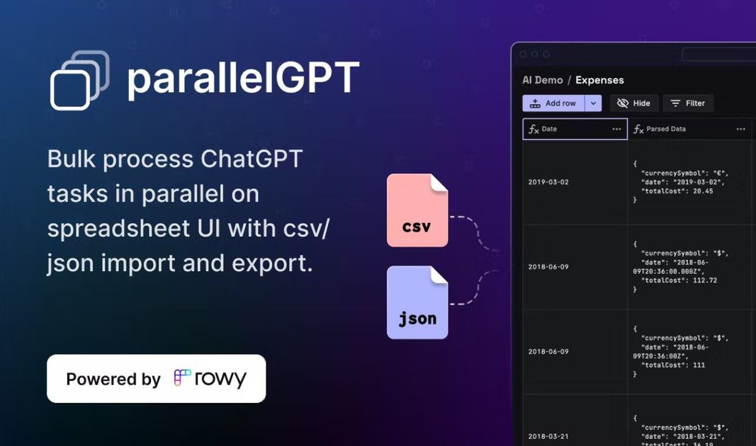 ParallelGPT - Batch processing with ChatGPT on a low-code spreadsheet UI | Steemhunt