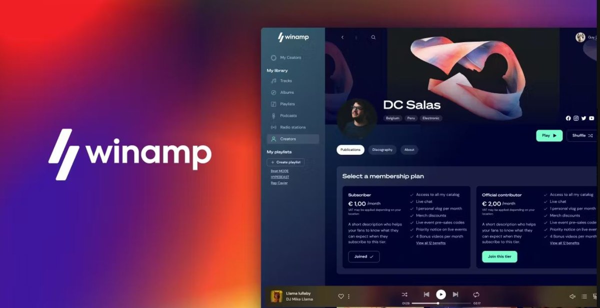 The New Winamp - Limitless music, radio stations and podcasts | Steemhunt