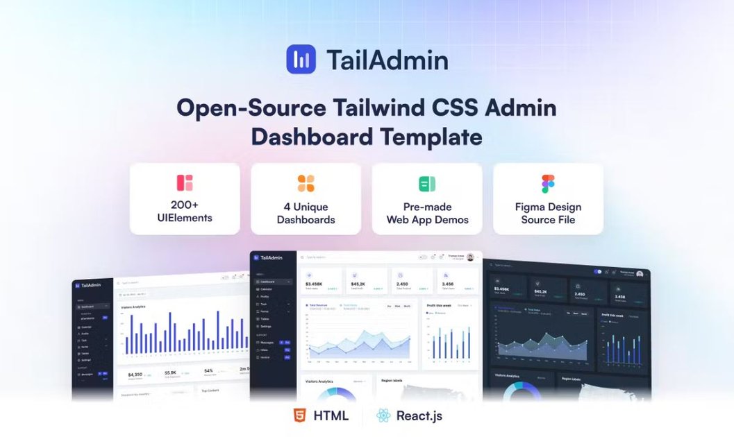 Tailadmin Dashboard Open Source Tailwind Css Admin Dashboard Template Steemhunt