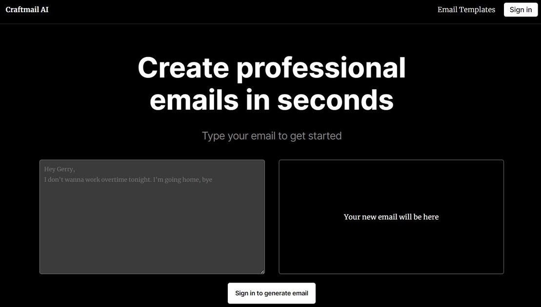Craftmail AI - Create professional emails in seconds | Steemhunt