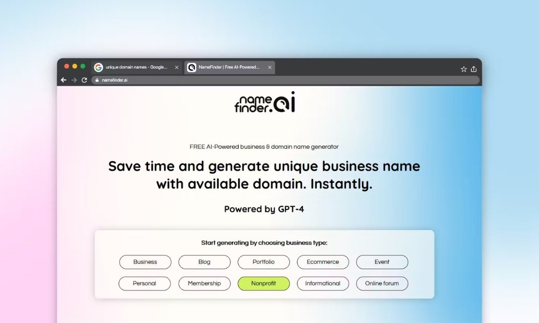 Namefinder.ai - Free GPT-4 powered business & domain name generator | Steemhunt