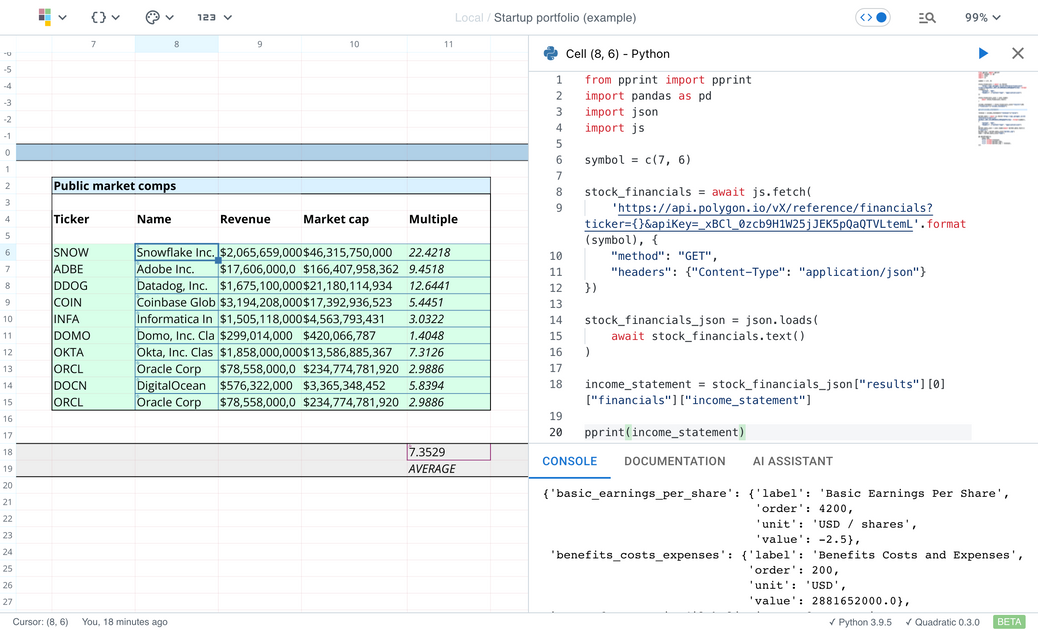 Quadratic Analyze Your Data With Ai Python Sql And Formulas Steemhunt