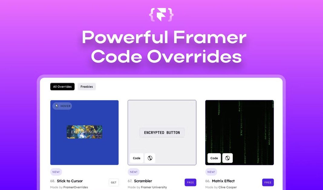 Framer Overrides - Powerful Framer code overrides for designers | Steemhunt