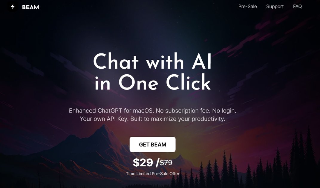 Beam - Efficient ChatGPT UI for macOS | Steemhunt