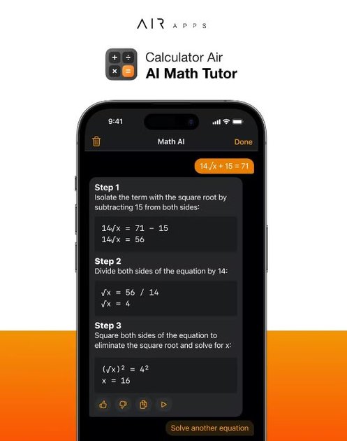 Calculator Air - Your AI math tutor, solve any math problem | Steemhunt