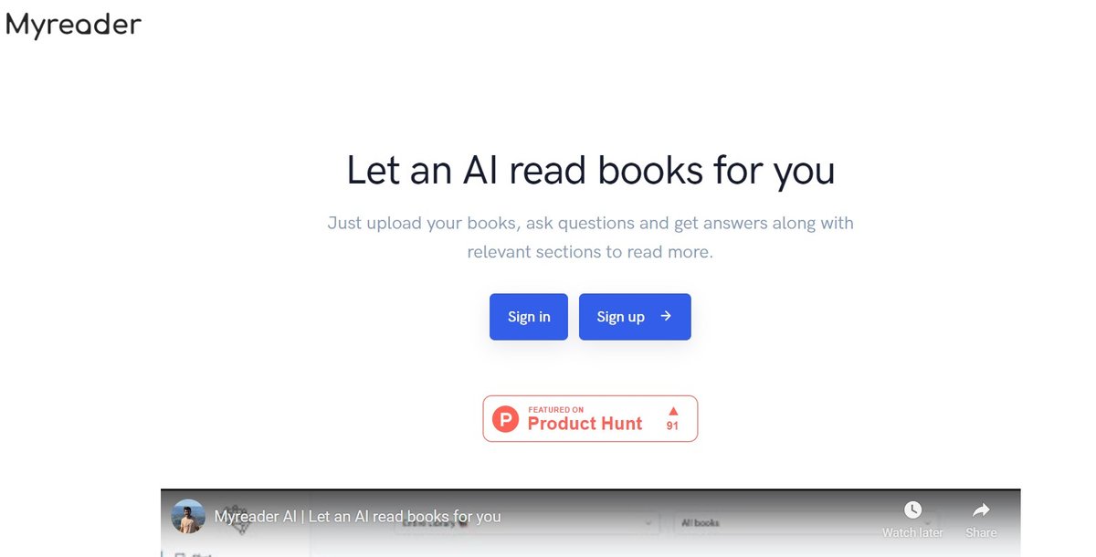 Myreader AI - Let an AI read books for you | Steemhunt