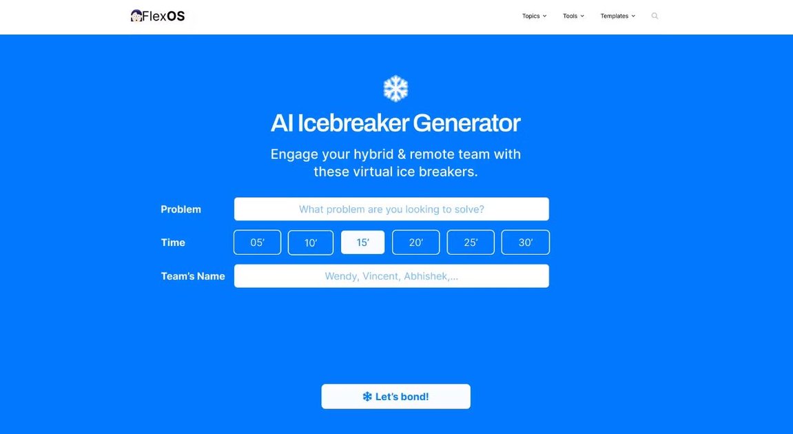 AI Icebreaker Generator - Kick off your next team meeting with GPT ...
