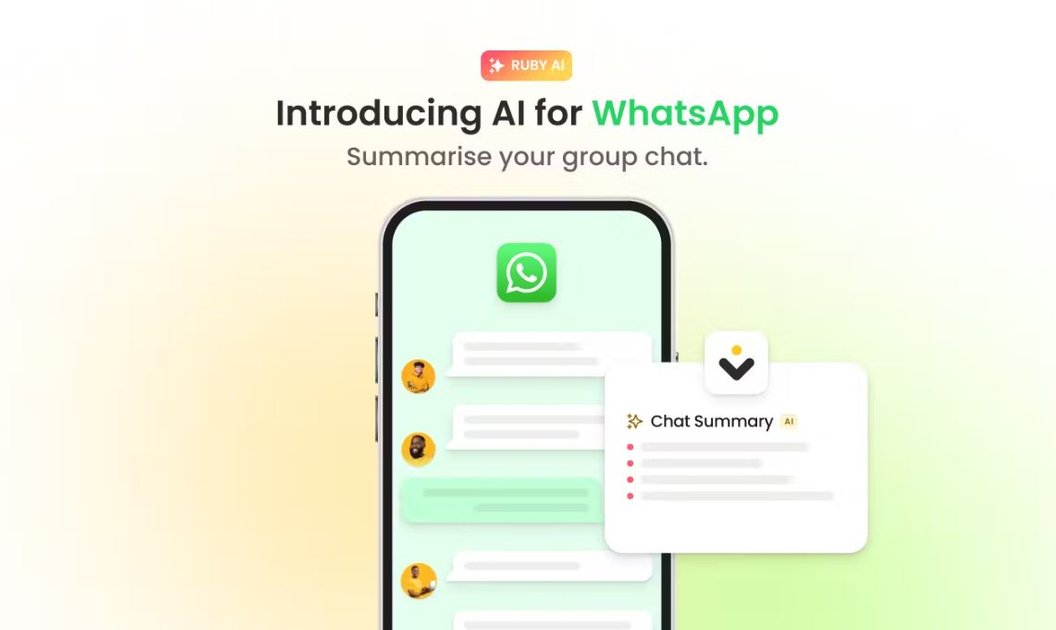 Ruby AI - Summarise your WhatsApp chat group conversion using AI | Steemhunt