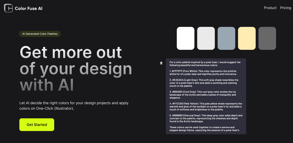 Color Fuse AI - Generate and visualize color palettes with AI chat bot ...