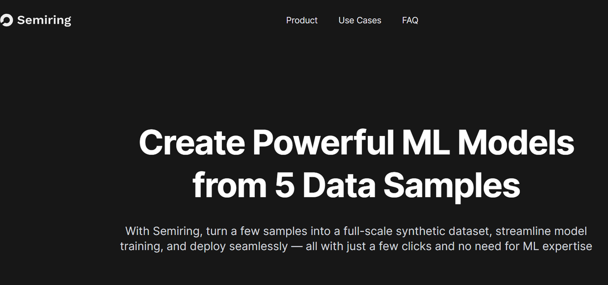 Semiring AI - Create powerful ML models from 5 data samples | Steemhunt