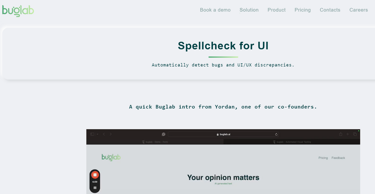Buglab AI - Spellcheck for UI | Steemhunt