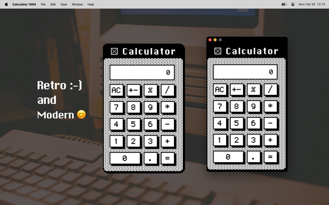 Calculator 1984 - Retro Macintosh style calculator & pixel art stickers ...