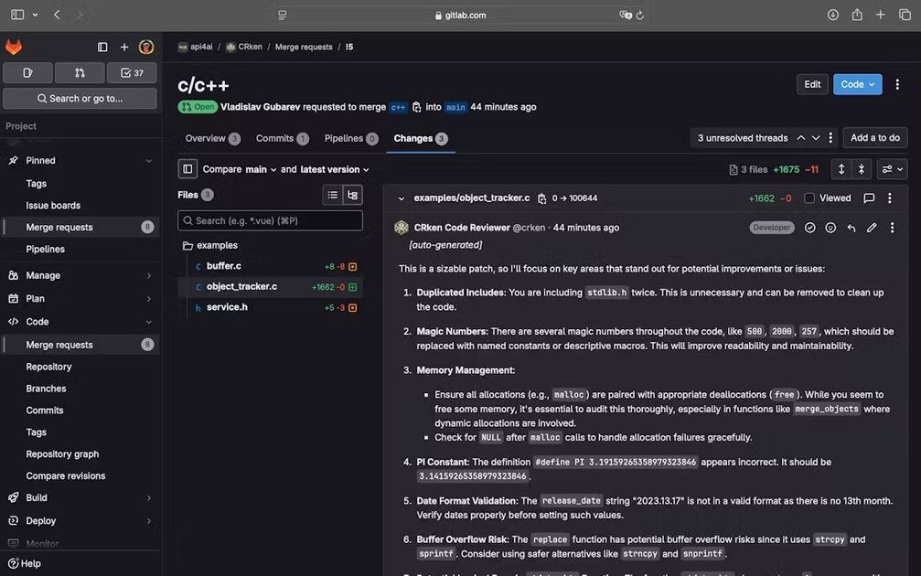 CRken - Automate GitLab Code Reviews with AI for faster development ...