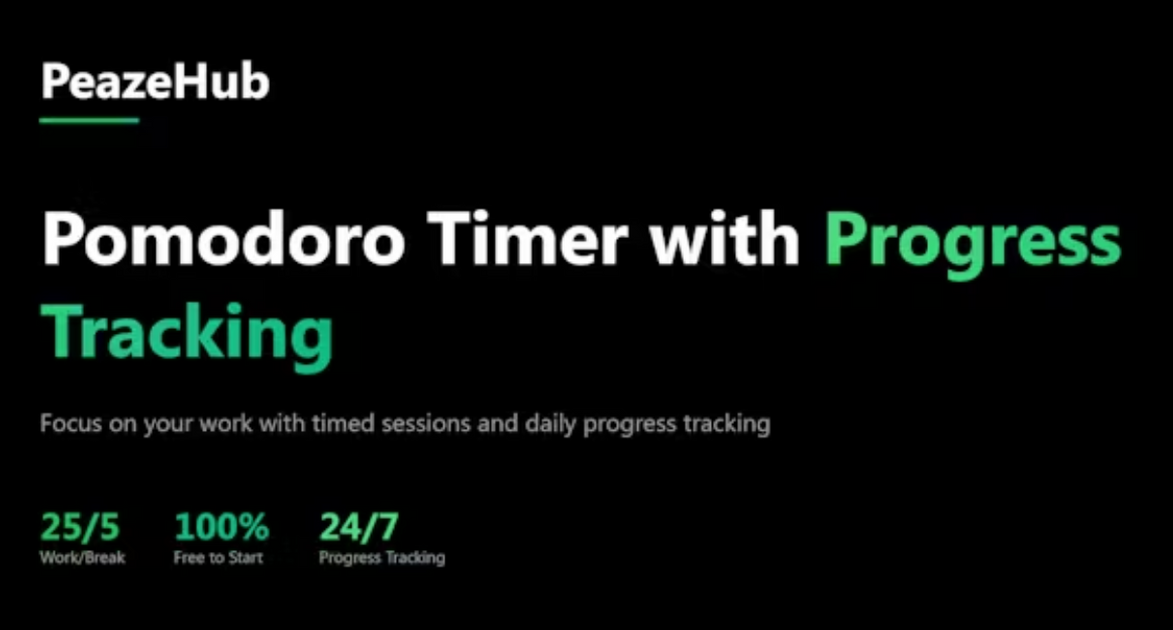 PeazeHub - Pomodoro timer with progress tracking | Steemhunt