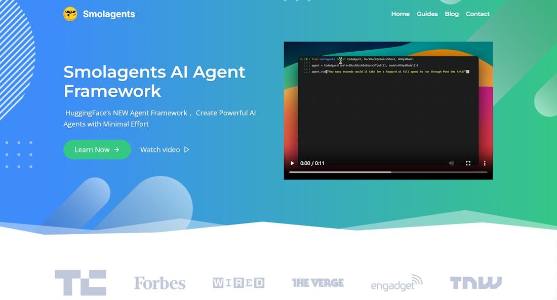 SmolAgents - Powerful AI agents, minimal code, on Hugging Face framework | Steemhunt