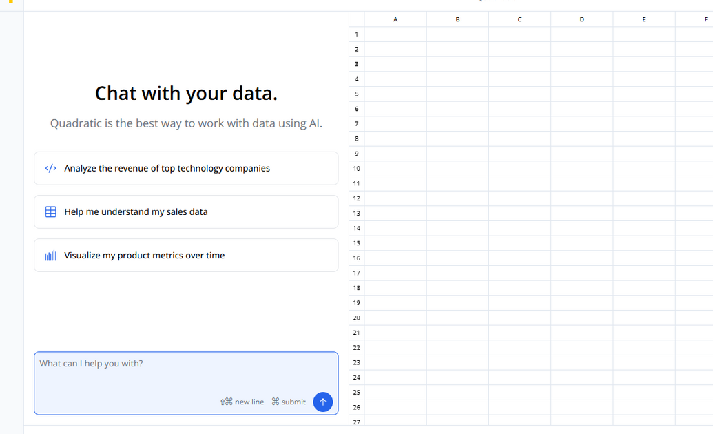 Quadratic AI - The AI spreadsheet with code and connections | Steemhunt