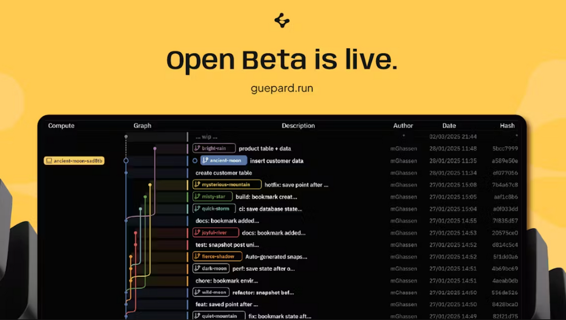 Guepard Platform - Instant Databases with Git-like features | Steemhunt