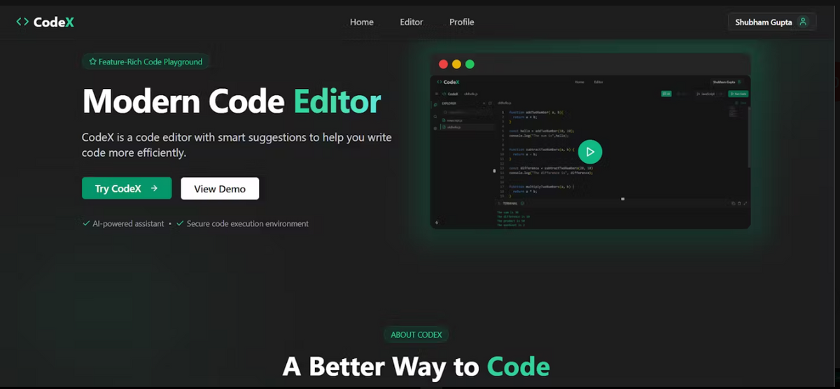 Codex Editor A Web Code Editor With Ai And Multi Language Support