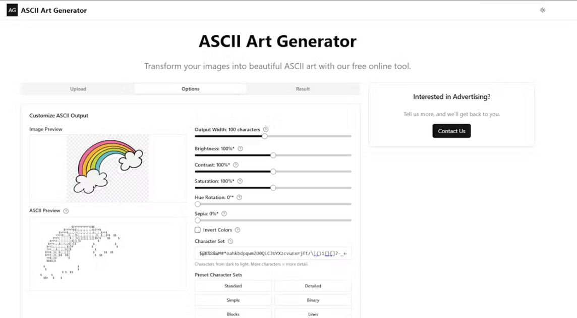 ASCII Art Generator - Transform your images into beautiful ASCII art with our tool | Steemhunt