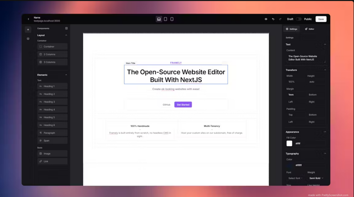Framely - The Open-Source Drag-and-Drop Website Editor | Steemhunt
