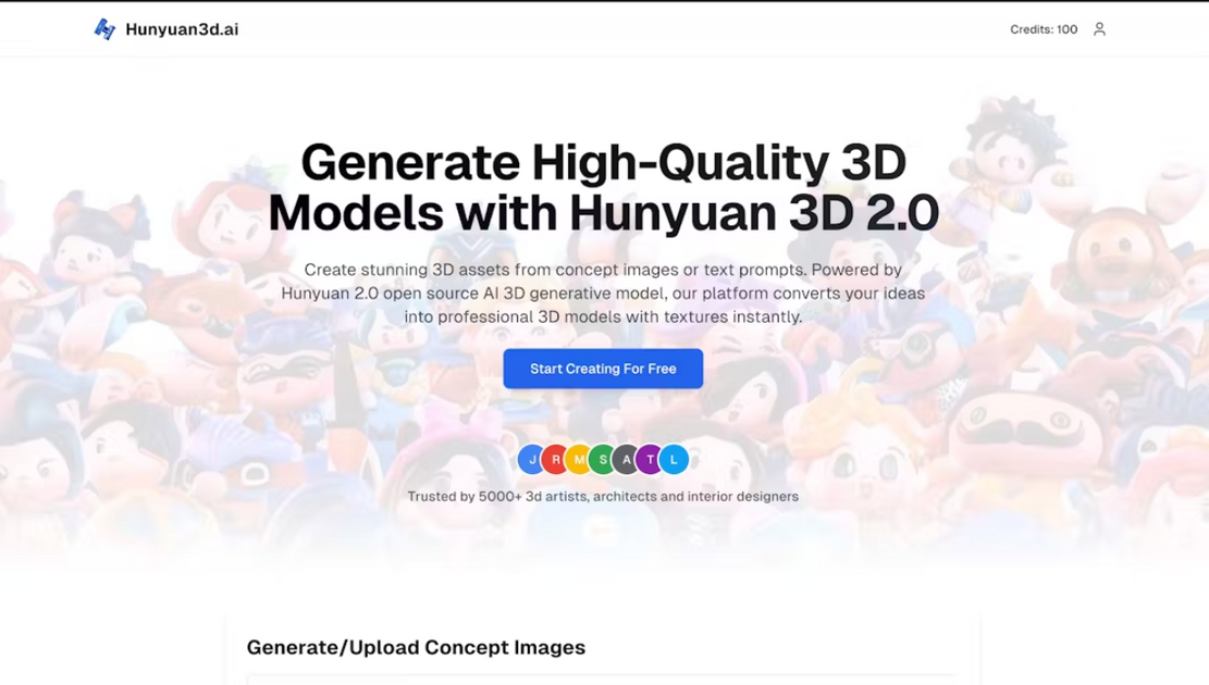 Hunyuan3d.ai - Image to 3D Model Generator Powered by Hunyuan 3D 2.0 | Steemhunt