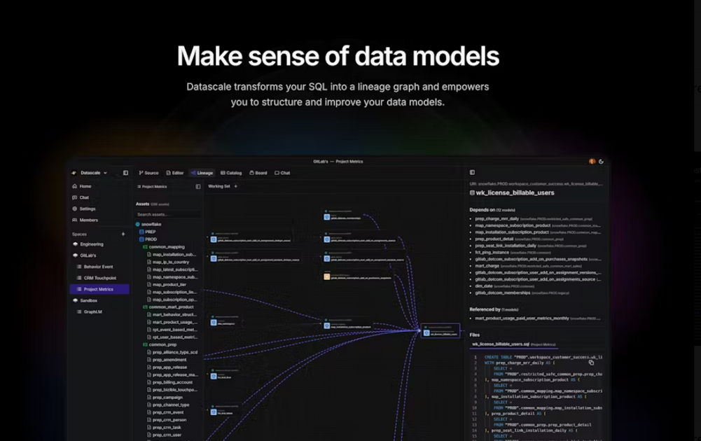 Datascale - Turn any SQL into lineage graph | Steemhunt