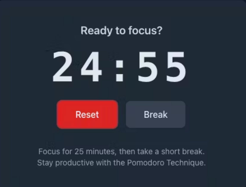 Pomo Focus - Pomodoro Timer. Stays on, even if you close the tab | Steemhunt
