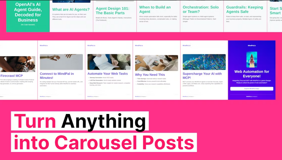 Prisful Carousel - AI agent that turns anything into a carousel post in a snap! | Steemhunt