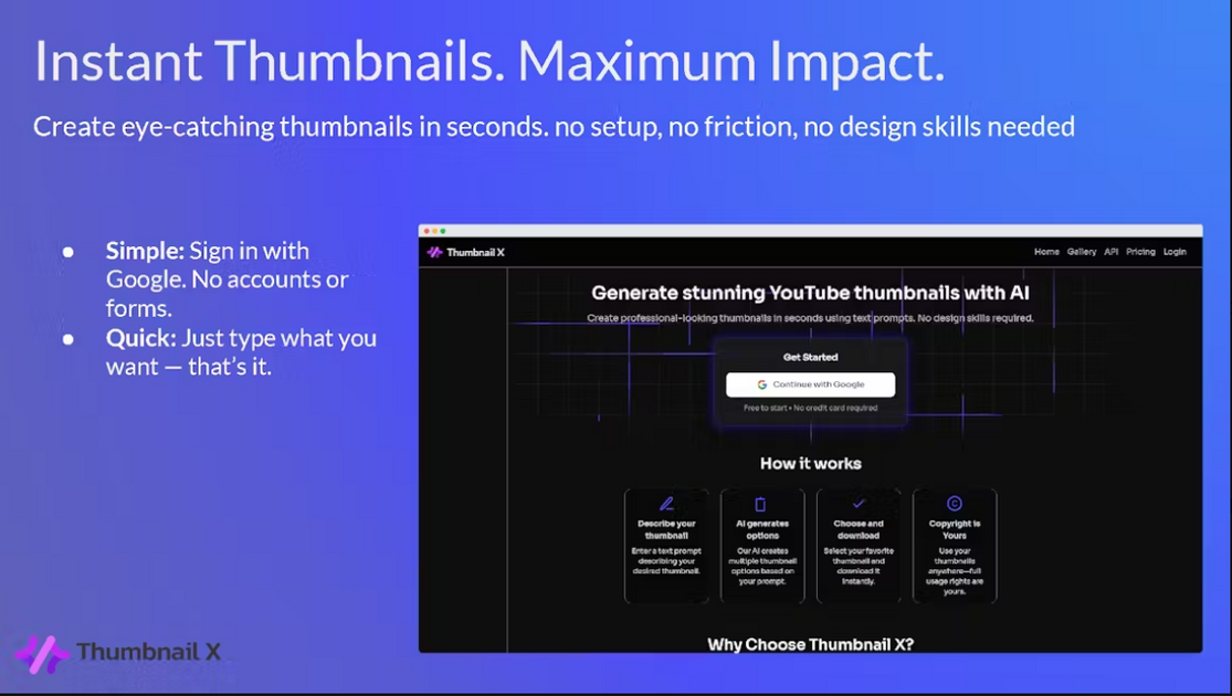 Thumbnail X - Create stunning YouTube thumbnails with AI in seconds | Steemhunt