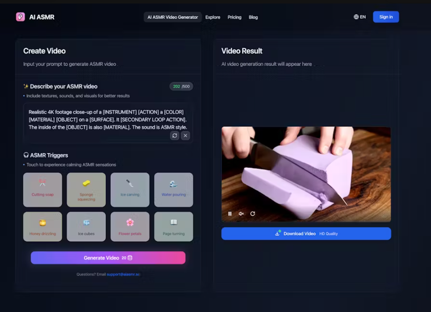 AI ASMR - Create ASMR videos with AI | Steemhunt